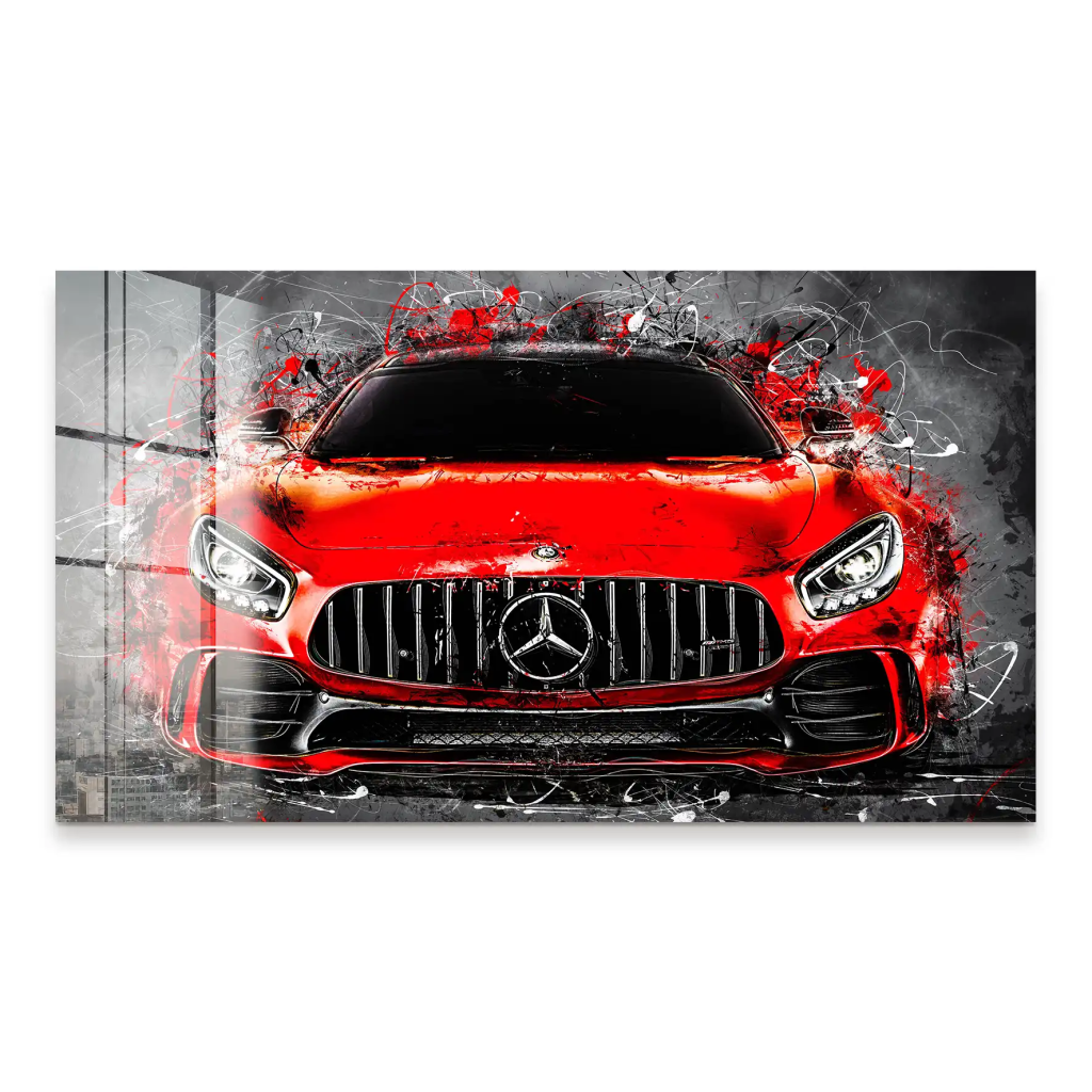 Mercedes AMG GT Abstrakt Rot Auto Wand Bild Acrylglas Deko