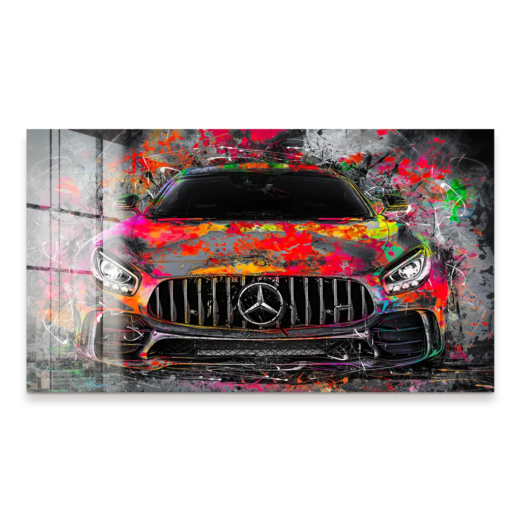 Mercedes AMG GT Pop Art Style Auto Wand Bild Acrylglas Deko