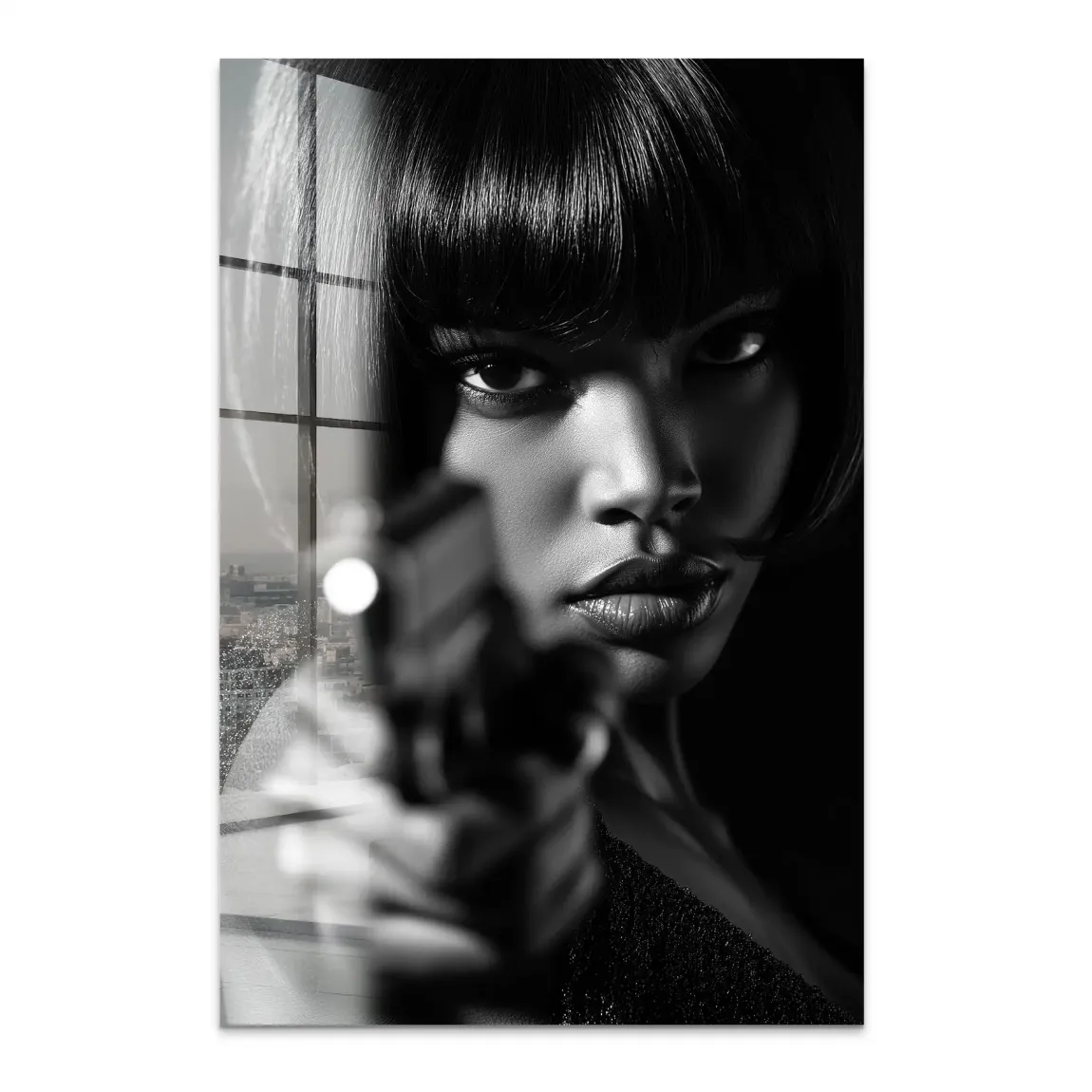 Black Gun Girl Acrylglas Bild