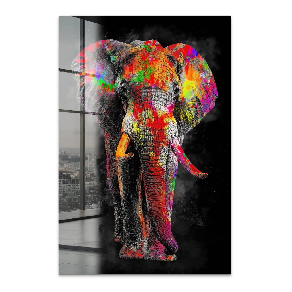 Elefant Color Style Acrylglas Bild