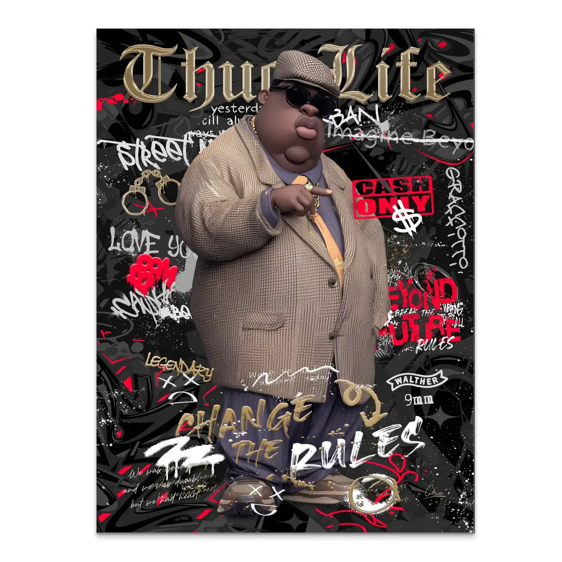 Thug Life Comic Pop Art Royalty Alu Dibond Bild kaufen