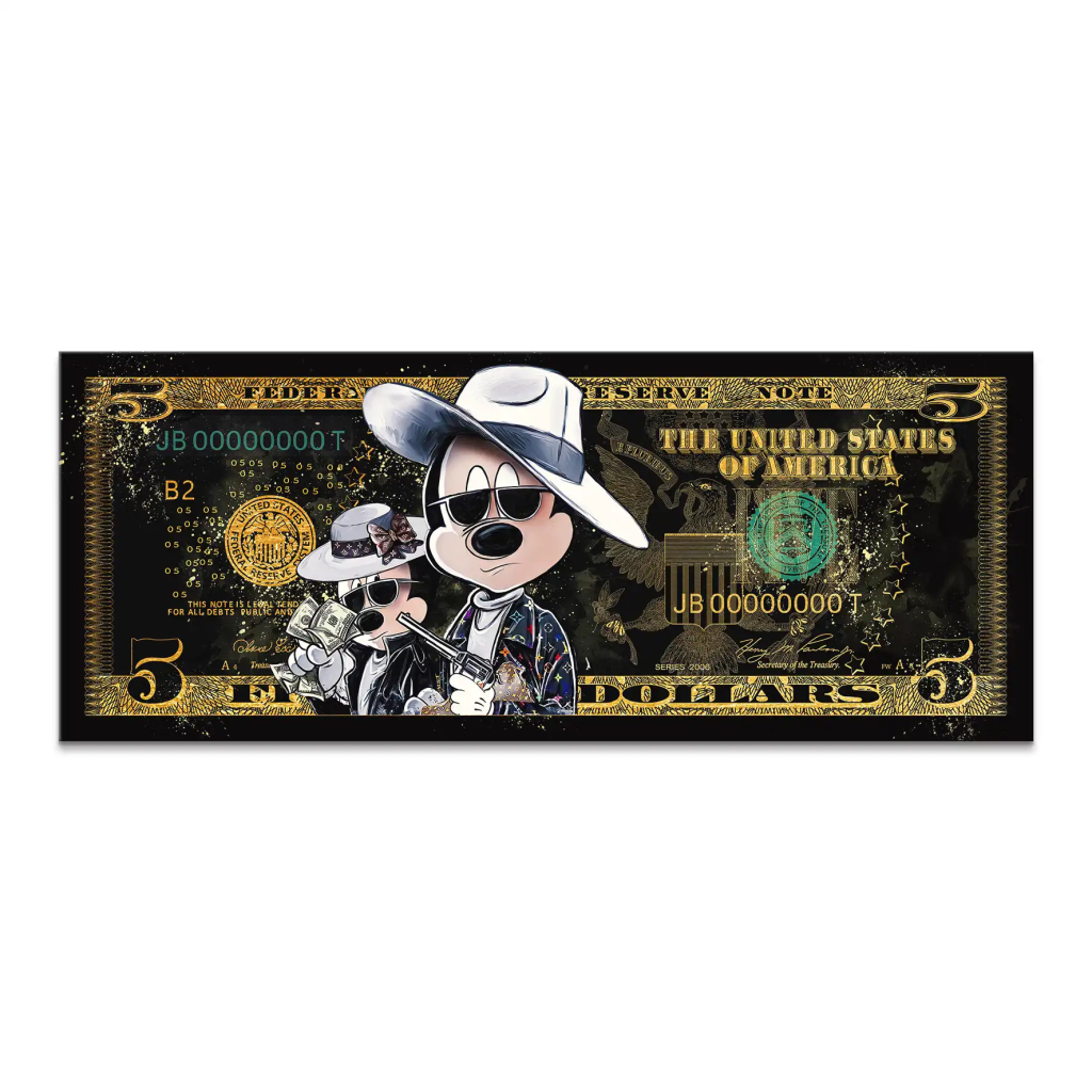 Micky und Minnie Dollar Modern Pop Art Leinwand Bild